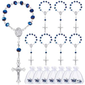 sureio 100 pcs baptism favors set baptism rosary set including 50 mini rosary baptism favors 50 organza bags for baby shower wedding supplies gifts for christening weddings first communion gift