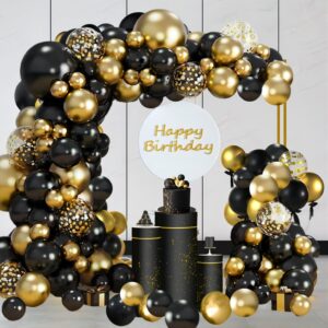 infloral new year party black gold and gold confetti balloon garland arch kit latex balloons for father's day birthday party bridal shower wedding and baby shower graduation party decorations