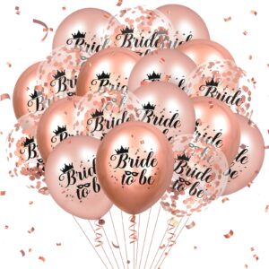 24 pcs rose gold bride to be balloons bachelorette party decorations rose gold bridal shower balloons bachelorette balloons for wedding bridal shower engagement bachelorette party supplies