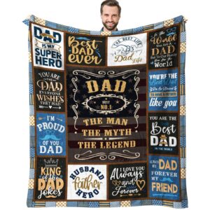 christmas dad gifts throw blanket 60" x 50", birthday gifts for dad from daughter son, best dad ever gifts, presents for dad from kids, dads birthday gifts ideas, xmas gifts for dad who wants nothing