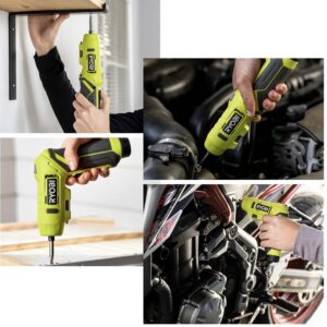 USB Lithium Screwdriver Bundle with Ryobi Cordless Screwdriver, USB Lithium 2.0 Ah 4-Volt Lithium-ion Rechargeable Battery, USB Charging Cable, Multipurpose Drill Bit Set and 16 Inch Buho Tool Bag