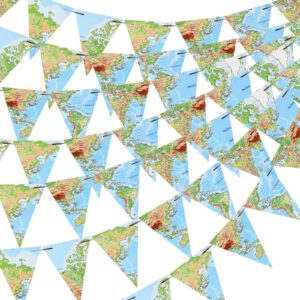 gueevin 100 ft 120 pieces travel themed decorations bon voyage map banner around the world decorations for retirement going away farewell baby shower birthday graduation career change party supplies