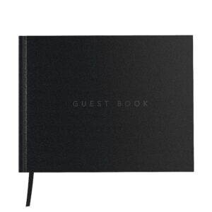 useful co. black guest book, use as guest book wedding reception, sign in book, guest book for vacation home, funeral guest book, hardbound guestbook, leather cover, 112 pages, 9 x 7 inches