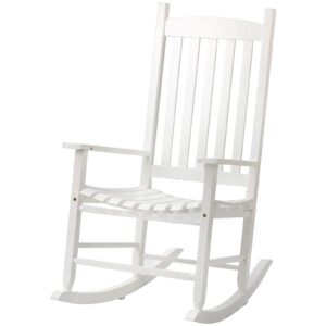 bstophkl outdoor rocking chairs set of 2 patio rocker chair with high back and handrail porch rocker for garden front porch patio backyard, white