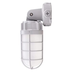 ostek led vapor tight jelly jar light 21w, ip65 industrial jar ceiling/wall mount lighting suitable for indoor and outdoor 5000k, vapor proof security cage light 120-277v, ul listed (1 pack)