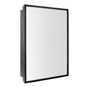 movo 20 inch x 26 inch medicine cabinet mirror,black mirror medicine cabinets for bathroom, recessed or surface mount bathroom medicine cabinet with beveled mirror