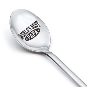 best papa fathers day birthday gifts for dad papa from granddaughter grandson world’s best papa spoon for daddy grandpa christmas gift for men father cute coffee tea ice cream spoons