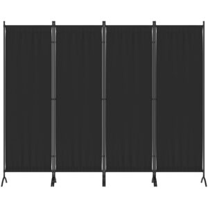 morngardo upgraded room divider folding privacy screens 4 panel partitions 88" wall dividers portable separating for home office bedroom dorm decor (black)