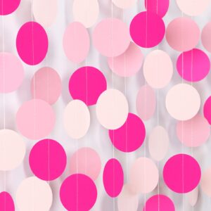 hot-pink party-decorations paper-garland streamers banner - 52ft girl birthday flamingo baby shower engagement wedding bachelorette valentines day hanging decor ouruola