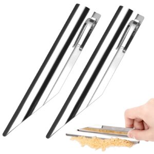 crumbers for servers, crumb sweepers, food crumb scraper, restaurant crumb cleaner, portable server tools stainless steel crumber tool, crumbers for servers, waiters, waitresses (2 pack, pure silver)