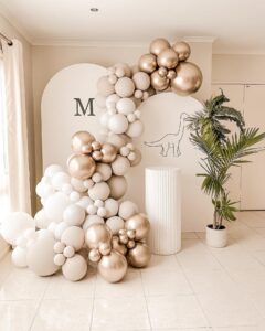 104pcs nude neutral balloon garland arch kit boho balloons garland double stuffed pearl white balloons cream peach champagne gold balloons for bride wedding shower birthday party decorations