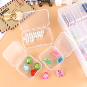 JLKCTHH 18PCS Small Bead Organizers, Two Sizes Clear Plastic Storage Containers Box with Hinged Lids, Mini Storage Cases for Beads, Craft, Jewelry and DIY Art Accessory