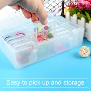 JLKCTHH 18PCS Small Bead Organizers, Two Sizes Clear Plastic Storage Containers Box with Hinged Lids, Mini Storage Cases for Beads, Craft, Jewelry and DIY Art Accessory