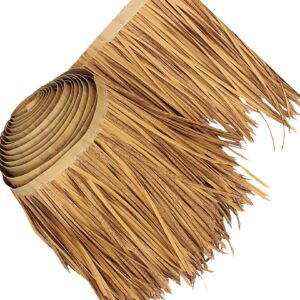 diob palm thatch rolls thatch roofing fireproof straw thatched for tiki hut bar gazebo party (size : 0.5x3m(1.64x9.8ft))