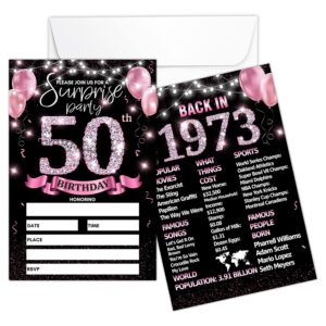 90th birthday party invitation card - rose gold invites with back in 1933 poster printing on the back double-sided fill-in invites - 20 cards with envelopes for party favors - sr-09