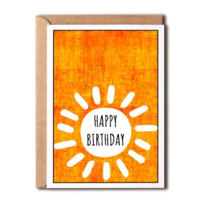 eruditegifts happy birthday sun mustard yellow greetings card - happy birthday sunshine card - happy birthday card for friend - you are my sunshine card