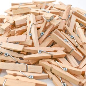 enkrio clothes pins 100 pcs 1.8 inch wood clothespins mini wooden clips for pictures photo clip for note memo card wood peg pins for wall, decoration, postcard, art work display