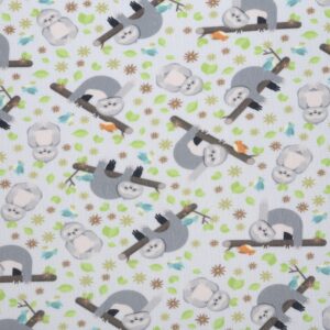 mook fabrics stretch minky sleep sloth, moss cut by the yard