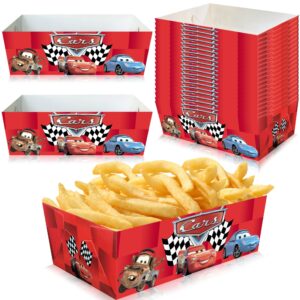 cars birthday party supplies, cars party decorations, 24pcs cars paper food trays, cars party favors movie snack trays hot dog popcorn