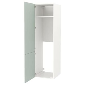 ikea enhet high cab for fridge/freezer w doors, 60x62x210 cm, white/pale grey-green