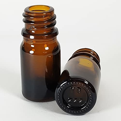 Bioll 5ml (1/6 oz) Glass Dropper Bottle. Essential Oil Bottle With Glass Eye Droppers. For Lab Bottles, Alcohol Bottles And Sterilize Water Bottles-24Pcs (Amber)