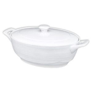 jinsongdafa casserole dish with lids,1.9 quart french white ceramic tureens, 12.1x7.3 baking dish, serving tureen soup, for casseroles, lasagna cookware set, microwave, oven safe