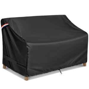 kylinlucky waterproof patio loveseat covers 52w x 35d x 35h inches,2-seater heavy duty outdoor furniture sofa covers black