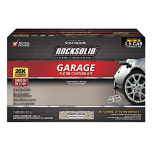 rust-oleum 381087 rocksolid polycuramine 2.5 car garage floor coating kit, modern greige, 180 fl oz (pack of 1)