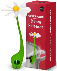 new!!! flower power steam releaser by ototo - fun kitchen gadgets - spinning flower lid holder on pot & lid lifter - cool kitchen gadgets - cute gifts for women, ototo kitchen accessories gadgets