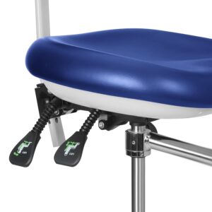 XUX Dual-use Dental Adjustable Seat Doctor's Stool Dental Assistance Chair with Foot Control 360 Degree Rotation Armrest QY-600M-B2 PU Leather