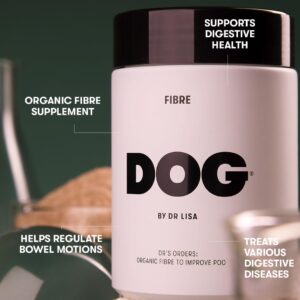 DOG by Dr Lisa - Fibre - Daily Fiber Supplement for Dogs - Supports Bowel Health and Stools - Made with Prebiotics, Postbiotics & Paraprobiotics - Vet-Created - Size 100g / 3.53oz