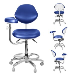 xux dual-use dental adjustable seat doctor's stool dental assistance chair with foot control 360 degree rotation armrest qy-600m-b2 pu leather