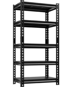 reibii storage shelves 5-tier adjustable garage storage shelving heavy duty metal shelving utility rack shelf unit for warehouse pantry closet kitchen,12" d x 27.5" w x 60" h