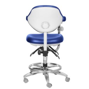 XUX Dual-use Dental Adjustable Seat Doctor's Stool Dental Assistance Chair with Foot Control 360 Degree Rotation Armrest QY-600M-B2 PU Leather