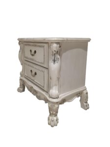 acme furniture dresden 2-drawer rectangular wood nightstand in bone white