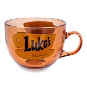 gilmore girls luke's diner glass mug | large coffee cup for espresso, tea, mocha | holds 16 ounces