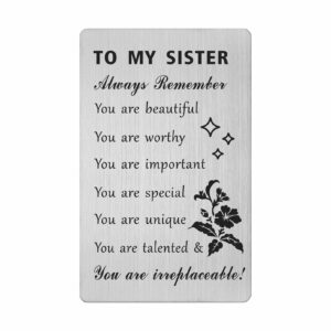 hyhydhp sister birthday gifts from sister brother - compliment gifts wallet card for sister - mothers day cards for sister, to my beautiful sister presents