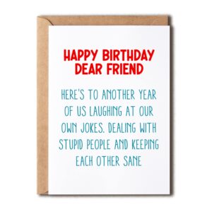 edgargifts happy birthday dear friend - happy birthday card for women men - funny birthday card for best friend coworker classmate bestie