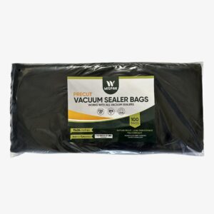 wispak vacuum sealer bags food grade bpa free vac seal 100 pieces (black/black, 11x24)