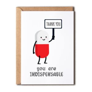 edgargifts greeting card - funny medical thank you card for doctors, nurses - 5 x 7 inches