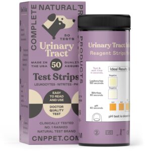 complete natural products uti test strips for dogs, cats, & pets - 3 in 1-50 count - urinary tract issues - test strips for pets