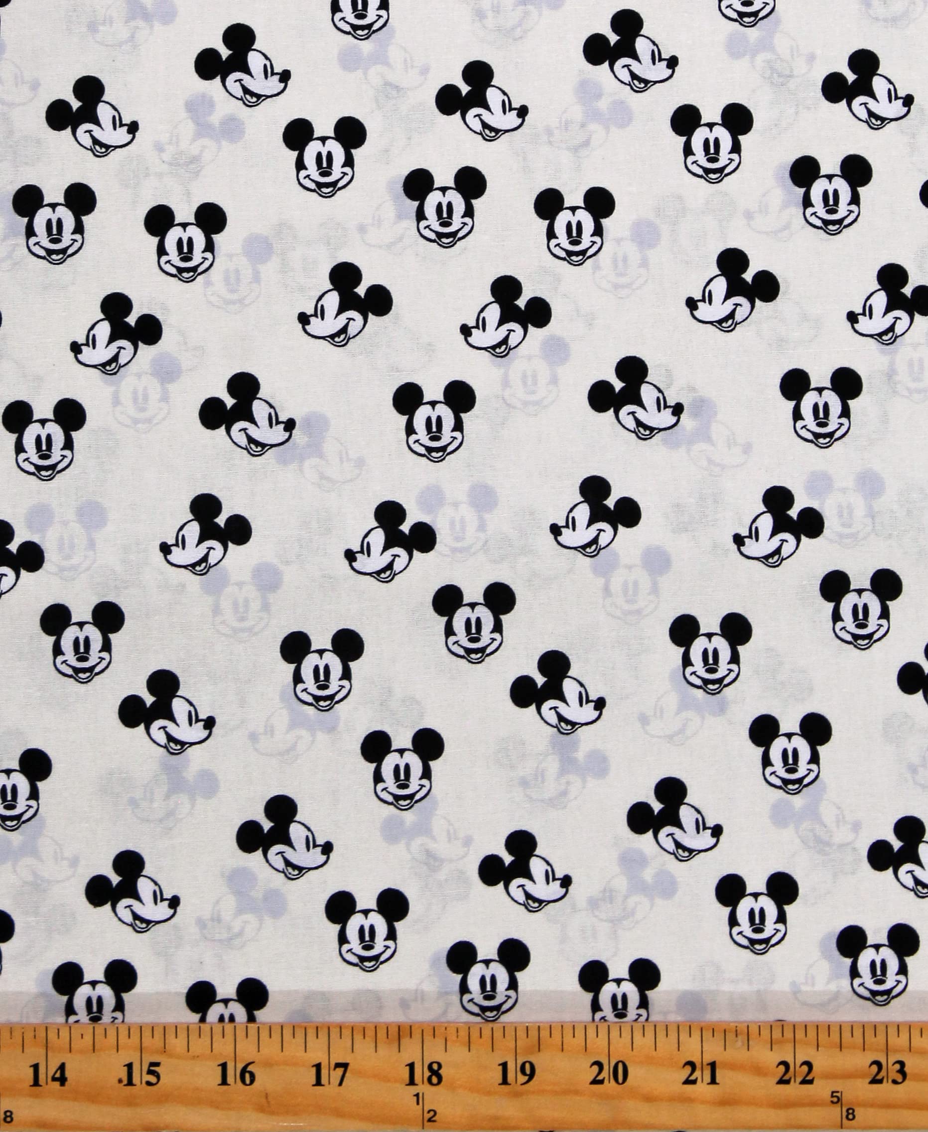 Cotton Mickey Mouse Classic Disney Characters Kids Children's Happy Mickey Ivory Cotton Fabric Print by The Yard (72063-7920715)