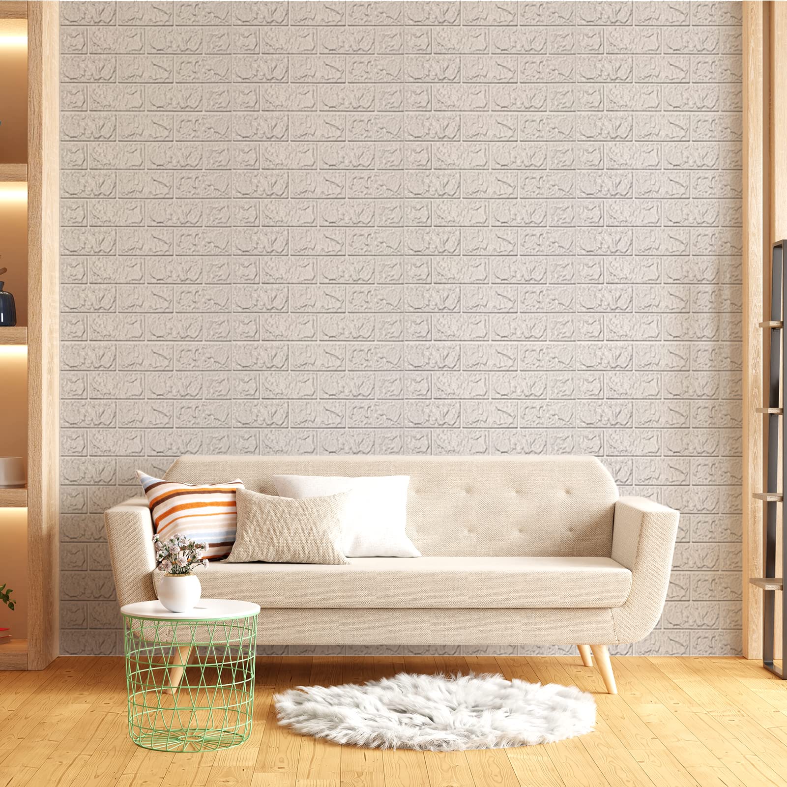 Art3d 3D Peel and Stick Foam Brick Wall Panels, White, 44 Square Feet, 30 Pcs