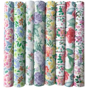 mililanyo 8pcs 18 x 22inches (46x56cm) floral cotton fabric small flower pattern pre-cut quilt squares fat quarters fabric bundles for sewing and quilting