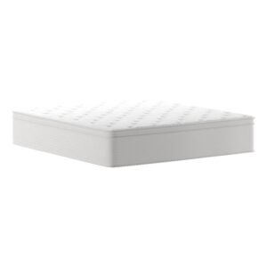 flash furniture vista hospitality grade commercial mattress in a box 14 inch, premium memory foam hybrid pocket spring mattress, reinforced edge support, full, white