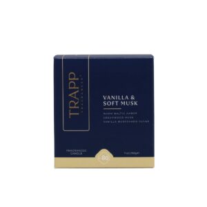 Trapp - No. 80 Vanilla & Soft Musk - 7 oz. Signature Candle - Aromatic Home Fragrance with Earthy Scent of Warm Baltic Amber, Cedarwood Musk, & Vanilla