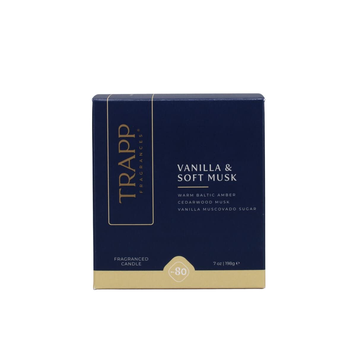 Trapp - No. 80 Vanilla & Soft Musk - 7 oz. Signature Candle - Aromatic Home Fragrance with Earthy Scent of Warm Baltic Amber, Cedarwood Musk, & Vanilla