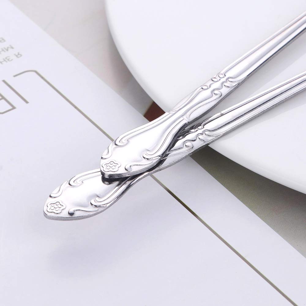 Long Iced Teaspoon 8-Inch Cold Drink Stirring Spoon, BYEGOU 12 PCS Stainless Steel Mixing Spoons Silverware Flatware Set