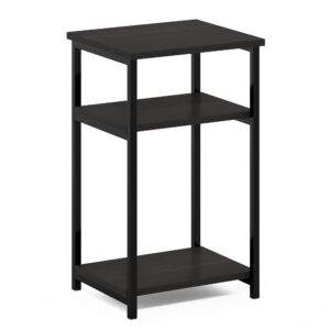 furinno just 3-tier metal frame end table with storage shelves, 1-pack, espresso