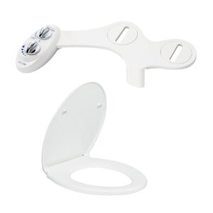 luxe bidet neo 120 white and elongated toilet seat bundle